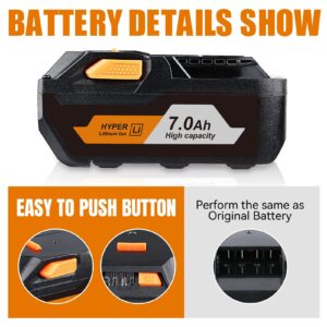 FERRYBOAT R840087 7.0Ah Replacement for Ridgid 18V Lithium Battery R840087 R840083 R840086 R840085 R840084 AC840085 AC840086 AC840087P AC840089 Power Tool Battery 2 Packs