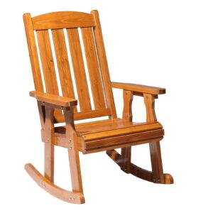 vingli outdoor rocking chair, heavy duty 600 lbs wooden rocking chair with comfortable backrest, weatherproof patio rocker with ergonomic design, solid fir wood rocking chair for patio, garden, yard