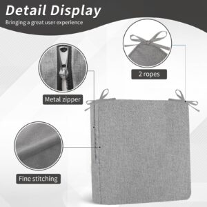 BRUXOLAY 3 Pack Patio Outdoor Cushion Covers, Waterproof and Fade Resistant Patio Furniture Cushion Covers for 4 Pack 4 Seat Wicker Rattan Patio Furniture, Only Cover 36x18x2,18x18x2,Gray