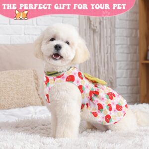 5 Pieces Dog Dresses for Small Dogs Girls Floral Puppy Dresses Pet Dog Princess Bowknot Dress Cute Doggie Summer Outfits Dog Clothes for Yorkie Female Cat Small Pets, 5 Styles (Fresh Style,Small)