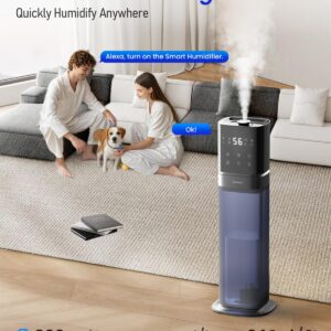 AILINKE Smart Humidifier Large Room, 2.1Gal/8L Humidifiers for Bedroom with Extended Tube&Night Light, Whole House Cool Mist Humidifiers 1000 sq.ft., WIFI App&Voice Control, School/Office/Warehouse