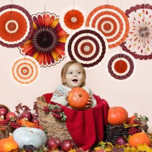 Thanksgiving Party Supplies Kit with Fall Party Decorations - Includes Elegant Autumn-Themed Paper Fans for Memorable Thanksgiving Decorations