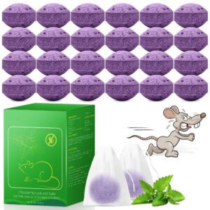 24 pcs mouse repellent balls, high-strength peppermint oil mouse repellent, keep rodents, mice, rats, squirrel other rodents away, mice repellent for car, garage, attic, rv, mouse deterrent