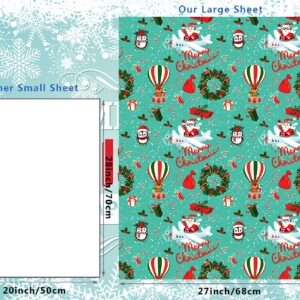 BOLIANNE Christmas Wrapping Paper for Kids Boys Girls - Funny Xmas Holiday Gift Wrap with Santa, Polar Bears, Horses for New Year Party - 6 Large Sheets, 27 x 37 Inch, High Gloss