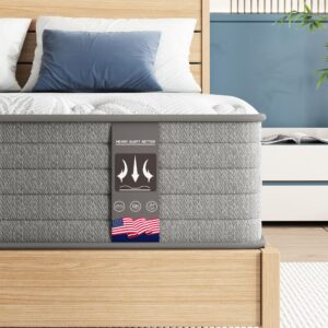 Full Size Mattress 12 inch, Hybrid Memory Foam Mattress with Pocket Springs, Full Mattress in a Box, Colchones Full, Medium Firm, Motion Isolation, Pressure Relief, Upgraded Support, CertiPUR-US