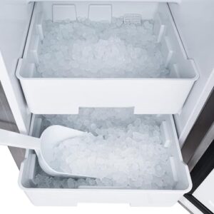 Newair 15" Undercounter Nugget Ice Maker, Pebble Ice Maker Producing 66 lbs. Daily, Built-in or Freestanding in Stainless Steel, Sonic Ice Makers for Home, Bar, Restaurant