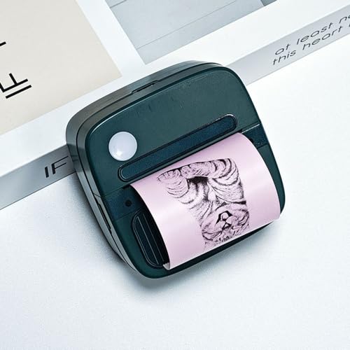 HXBER Mini Printer, Mini Pocket Printer Portable Thermal Instant Photo Printing Label Maker Machine BT Wireless Connect Compatible with Android or iOS APP Support Receipt Label Memo Sticker Notes