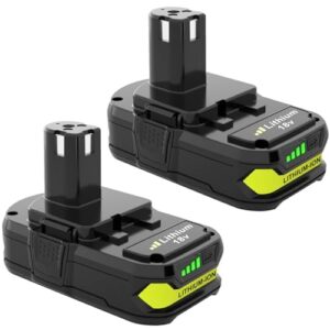 moticett replacement for ryobi 18v battery 3.6ah compatible with ryobi 18 volt battery p102 p103 p104 p105 p107 p108 p109 compatible with ryobi 18v one+ battery cordless power tools 2-pack