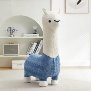 alpaca stool, living room decoration, animal seat, shoe changing stool, leisure chair, sitting stool (skyblue)