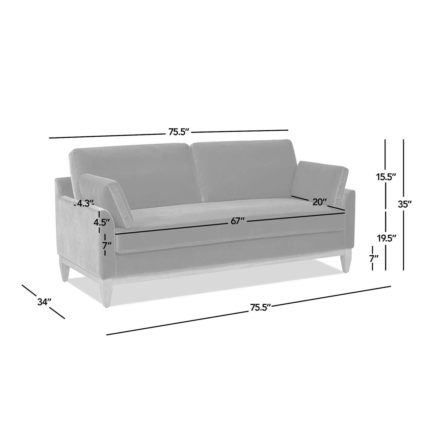 Jennifer Taylor Home Pasadena 75.5" Modern Farmhouse Sofa, French Beige