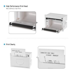 HXBER Thermal Printer, QR204 58mm Mini Embedded Receipt Thermal Printer TTL + USB Interface High Speed Printing 50-85mm/s