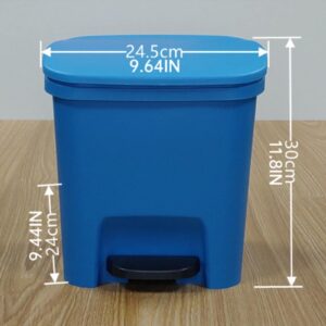 10l Trash Can Step-On Trash Can with Lid Plastic Kitchen Waste Bin Odor Protection Hands Free with Garbage Bag Rings (D)