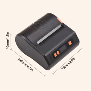 HXBER Receipt Printer, Portable 80mm Receipt Label Printer Wireless BT Thermal Receipt Printer Mobile Bill Printer Compatible with Android/iOS/Windows System ESC/POS Print Command for Small Business