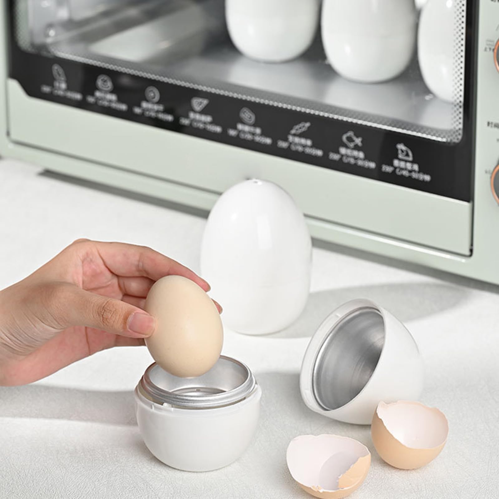 Microwave Egg Cooker, Microwave Hard Boiled Egg Cooker, Hardness & Soft Egg Cooker Under 10 Minutes, Egg Cooker Microwave for Quick Egg Boiling, Cooking Accessories (1 egg)