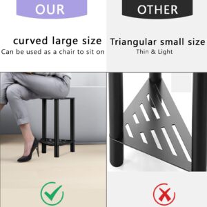 Stianless Steel Corner Shower Stool, Bathroom Shower Bench Corner, Shower Stool for Shaving Legs, Matte Black Waterproof Shower Stool, Small Step Stools with Rubber Cushion, Corner Shower Bench