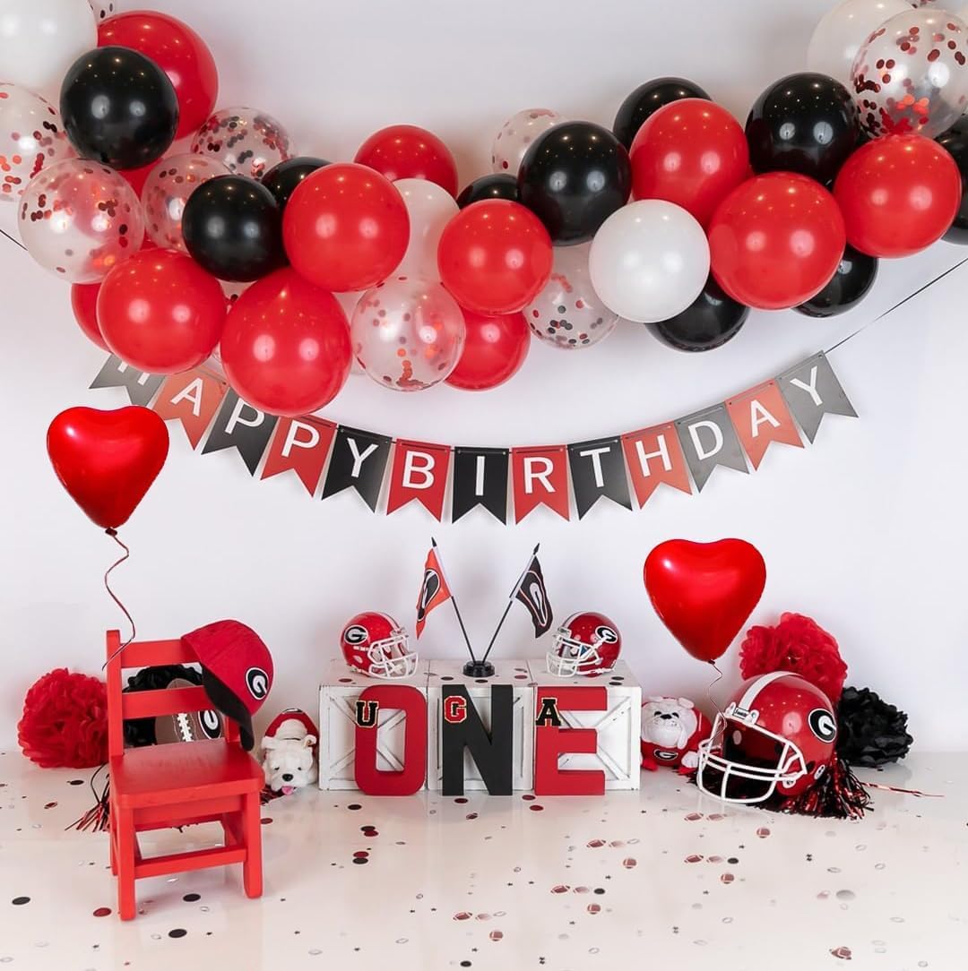 HKYOOD Red and Black Balloons - 90Pcs 12 inch Red and Black Latex Balloons with Confetti Balloon for Birthday Wedding Baby Shower Anniversary Graduation Prom Casino Themed Party