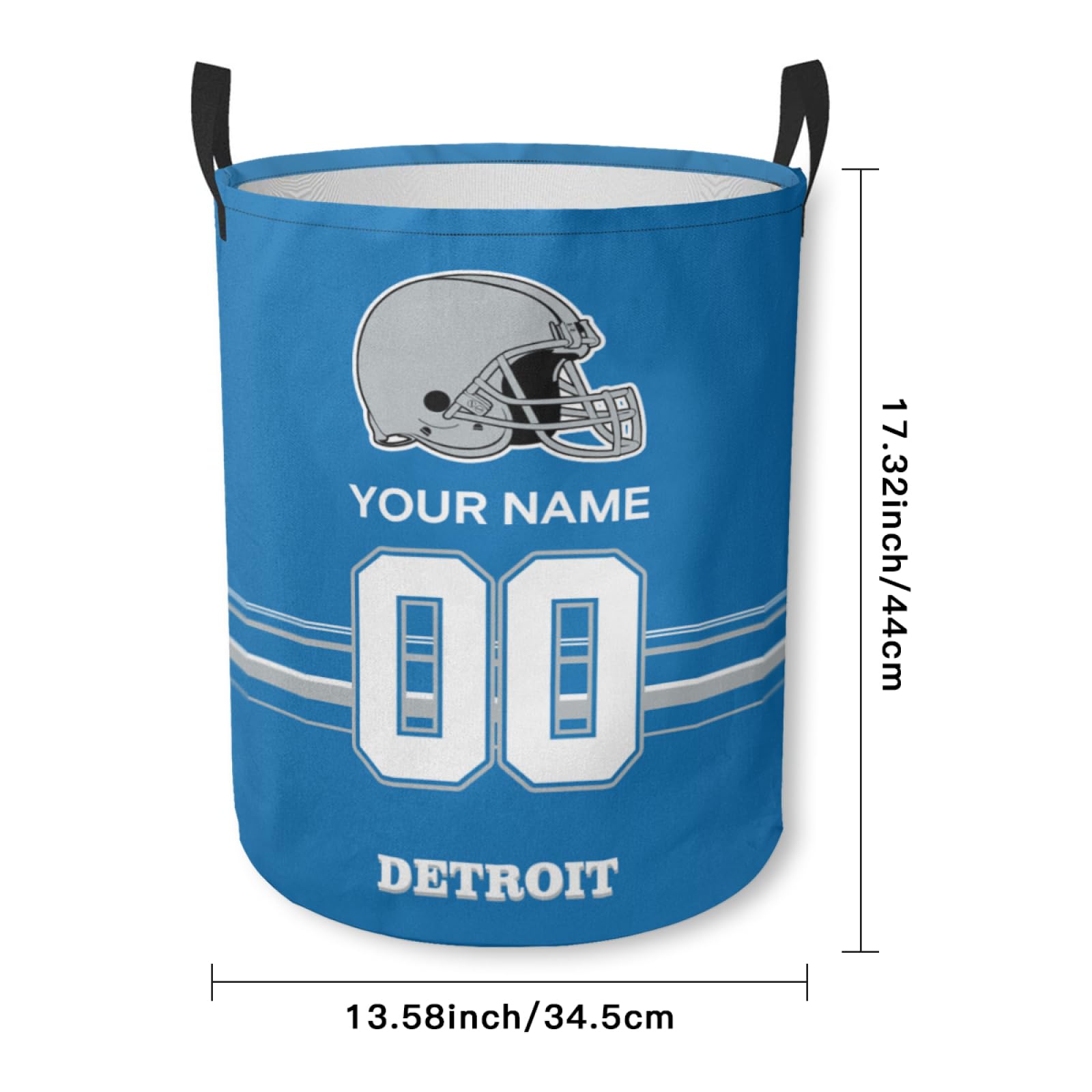 Football Collapsible Laundry Basket Merch with Handle, Custom Football Accessories Laundry Hamper with Name Number, Storage Basket Stuff for Bathroom, Game Day Gifts for Men Woman Fans Famliy