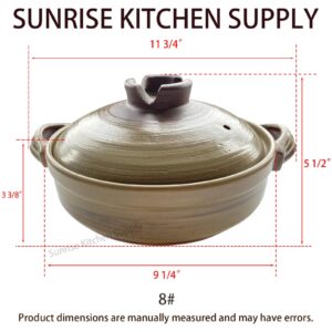 SUNRISE Donabe Hot Pot (Single Lid #8, 2 QT)