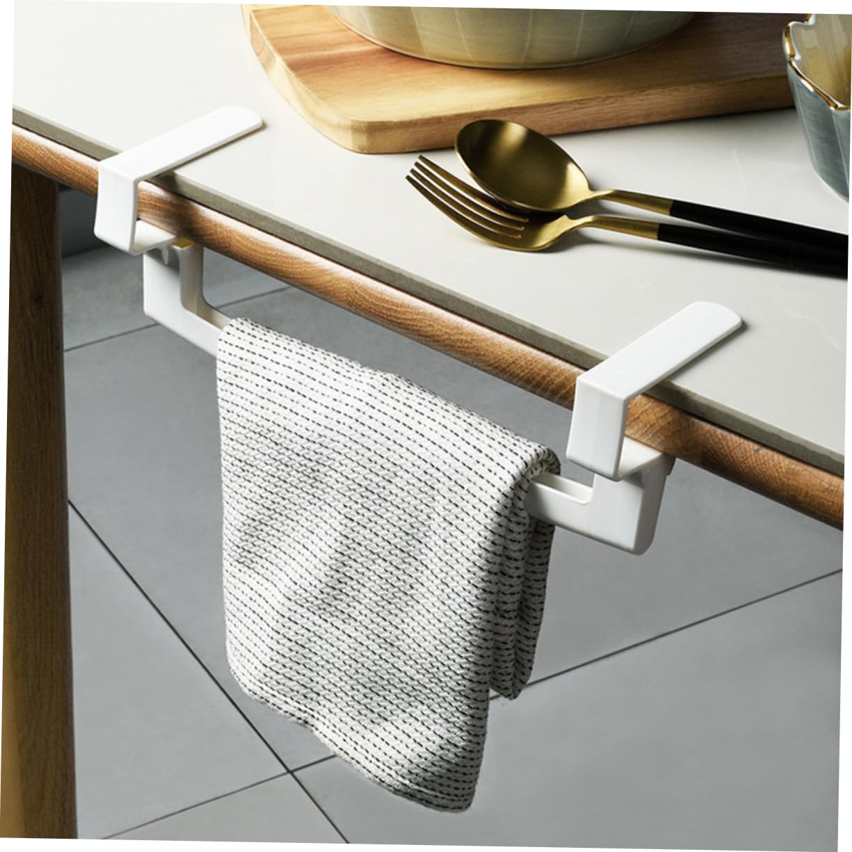 WOONEKY 2pcs Hanger Bathroom Towel Rack Racks Bath Towel Holder Cabinet Wall Towel Rack Door Bathroom Towel Holder Detachable Towel Rack No Kitchen Hand Bathroom Towel Organizer Abs White