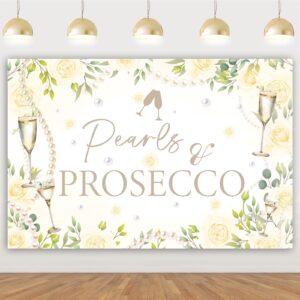 balterever pearls and prosecco bridal shower backdrop decorations 3 * 5 ft floral champagne bachelorette party banner decorations for women bachelorette wedding engagement party