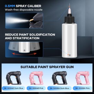 Saker Spray Bottles Set for Saker Paint Sprayer Gun 6 Spray Bottles 6 Spray Nozzles and 6 Nozzle Cleaning Needles for Saker Paint Sprayer SK-SG04B SK-SG08A