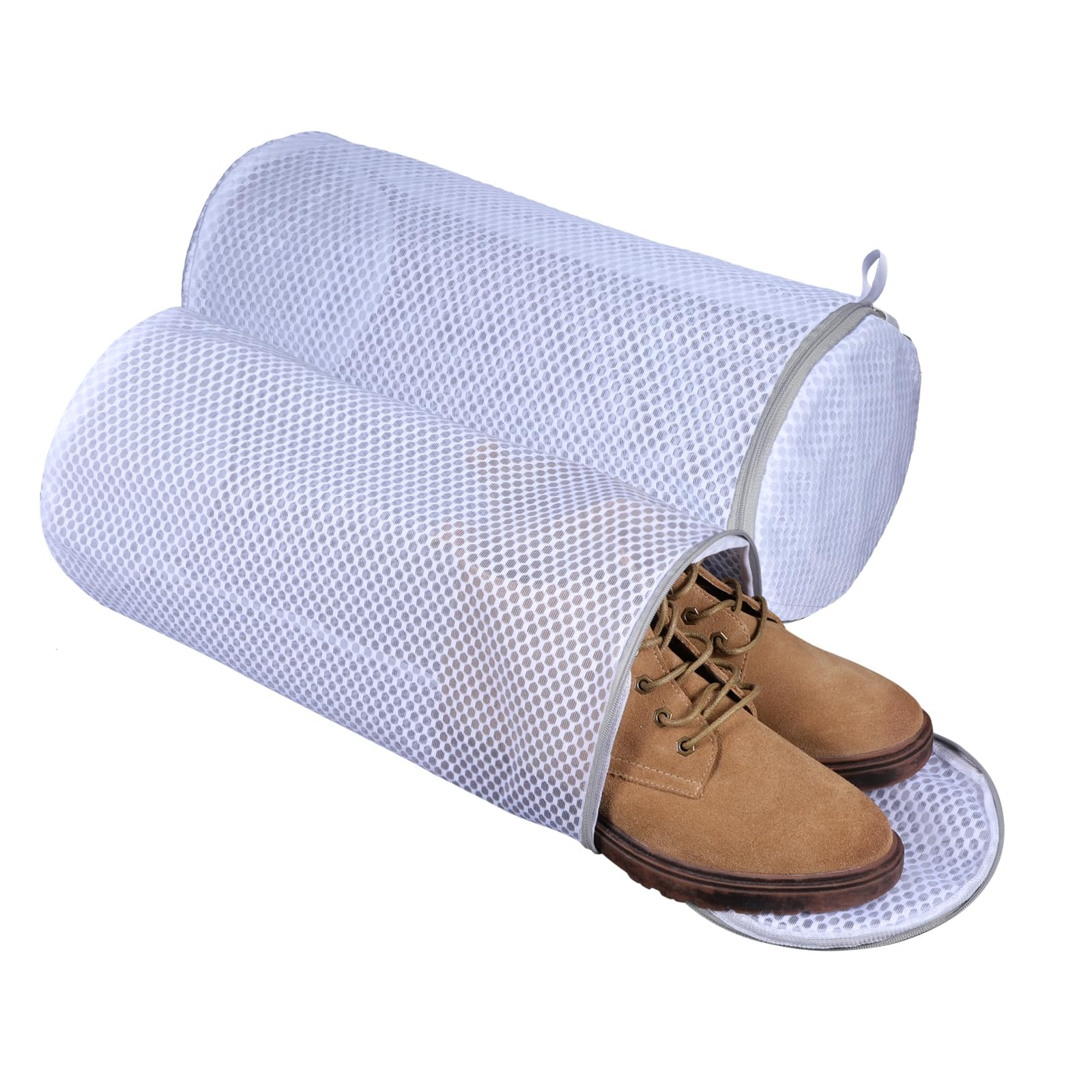 2 Pack Shoe Washing Bag Honeycomb Mesh Laundry Bags with Zipper 7"×15" Laundry Bags Mesh Wash Bags for Sneaker Bras Socks Delicates