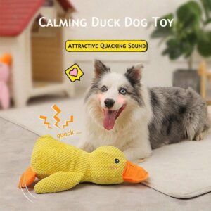 2024 The Mellow Dog Calming Duck, Calming Duck Dog Toy, Yellow Duck Dog Toy, Calming Duck for Dogs, Noovelo Calming Duck Toy, Dog Toy Duck with Soft Squeaker (Yellow)