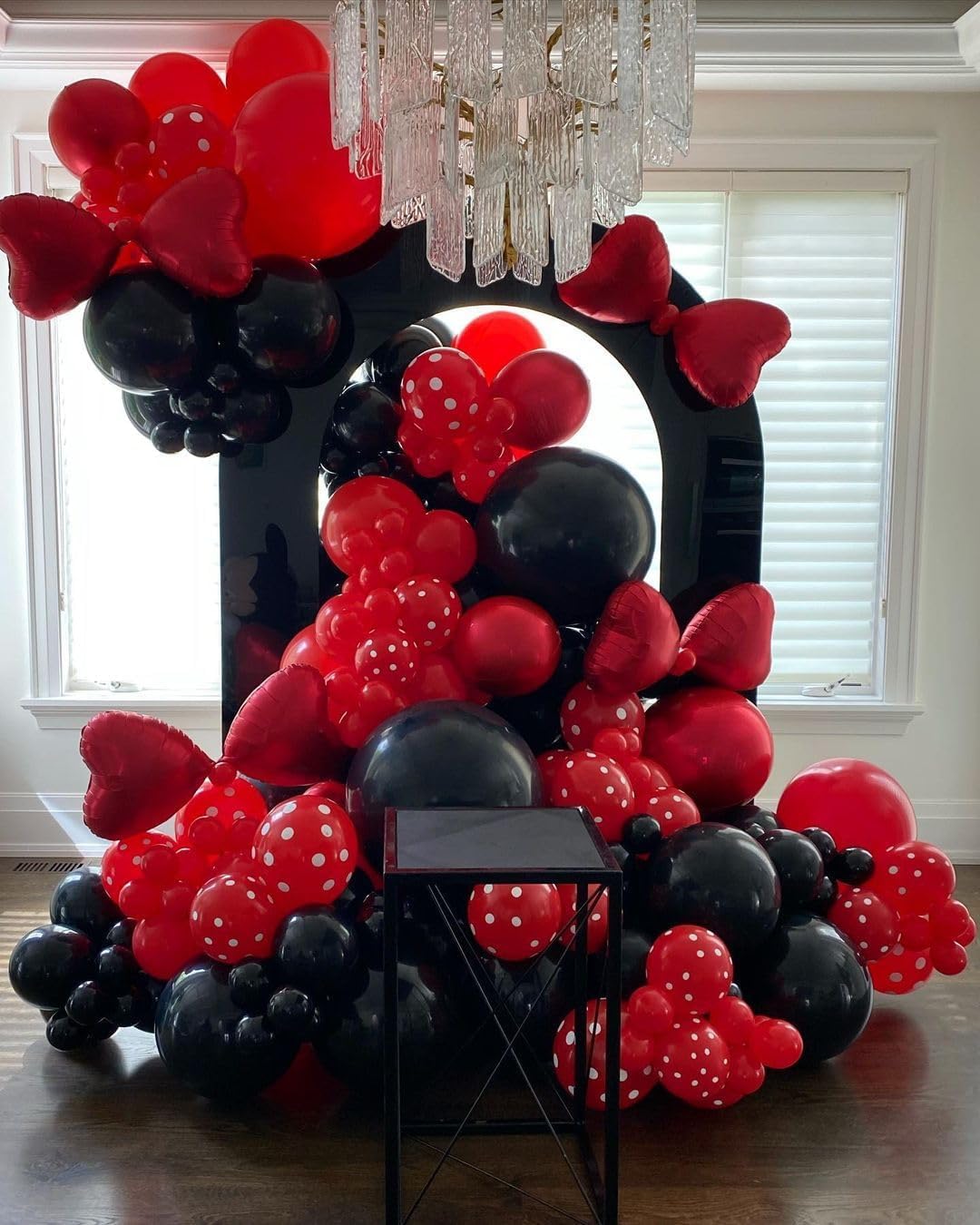 HKYOOD Red and Black Balloons - 90Pcs 12 inch Red and Black Latex Balloons with Confetti Balloon for Birthday Wedding Baby Shower Anniversary Graduation Prom Casino Themed Party