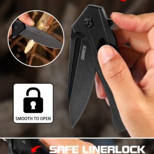 Dispatch Folding Pocket Knife with Clip, 3.58 Inch 8Cr13MoV Steel Clip Point Blade with G10 Handle, Tactical Pocket Knife for Men Outdoor Camping Hunting Hiking Survival Pocketknife