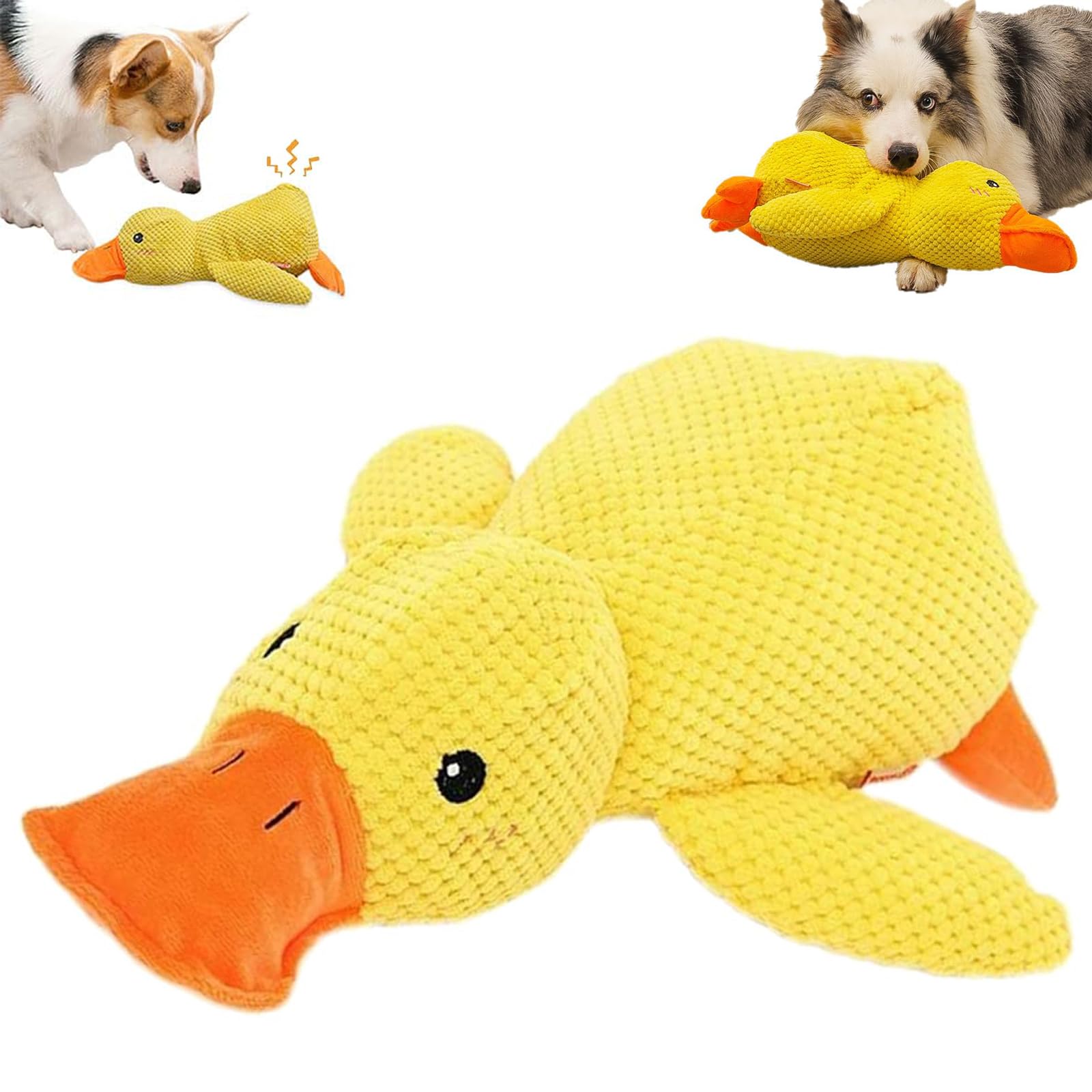 2024 The Mellow Dog Calming Duck, Calming Duck Dog Toy, Yellow Duck Dog Toy, Calming Duck for Dogs, Noovelo Calming Duck Toy, Dog Toy Duck with Soft Squeaker (Yellow)