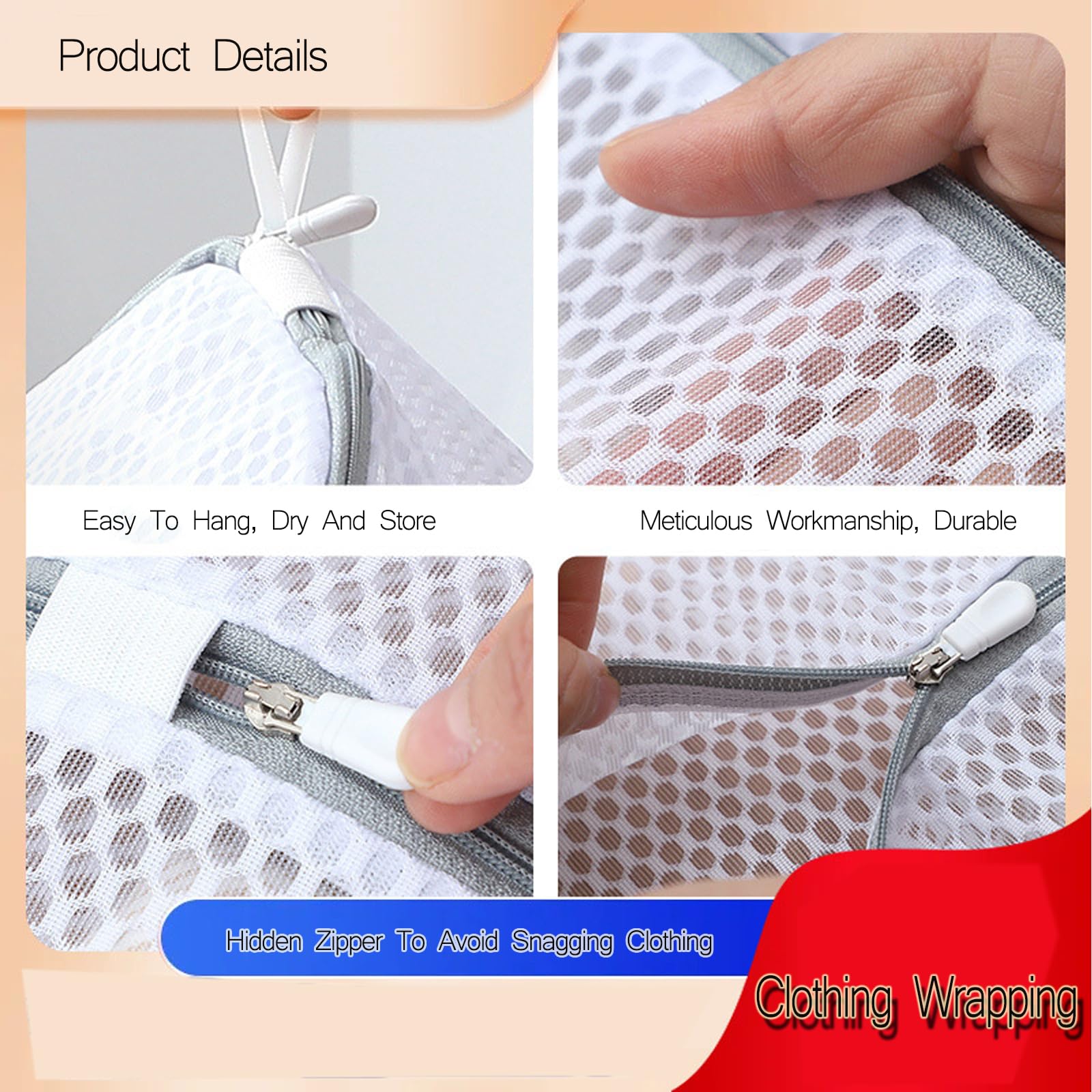 Eraizo 2 pcs durable honeycomb mesh laundry bag for washing delicate clothing bags for socks and underwear, 12 x 16 inches