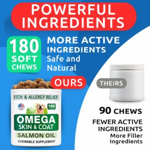 Allergy Relief + Omega 3 for Dogs Bundle - Anti-Itch Skin & Coat Supplement + Skin Allergy - Omega 3 Fish Oil + EPA & DHA Fatty Acids - Itching&Paw Licking + Itch Relief - 360 Chews - Made in USA