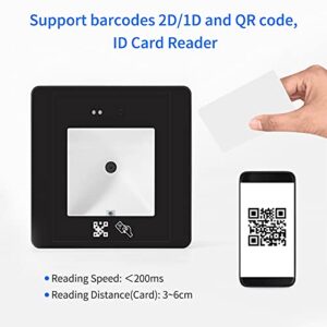 HXBER Barcode Scanner, Embedded Barcode Scanner Wired Scanning Module RFID Card Reader High Speed Barcode USB Connect for 1D 2D QR Code for Supermarket Warehouse Retail Store Mobile Payment Access