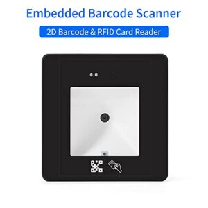 HXBER Barcode Scanner, Embedded Barcode Scanner Wired Scanning Module RFID Card Reader High Speed Barcode USB Connect for 1D 2D QR Code for Supermarket Warehouse Retail Store Mobile Payment Access