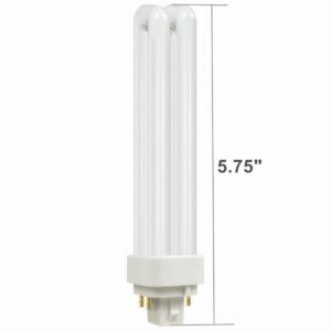 SATZOL 2700K G24Q-2 PLC-18W 827 4 Pin Base Compact Fluorescent Light Bulb, Replacement for Sylvania 20683 and Philips 38329-9 - PL-C 18W/827/4P/ALTO, GE97594 and Satco S6734 (Warm White 2700K)