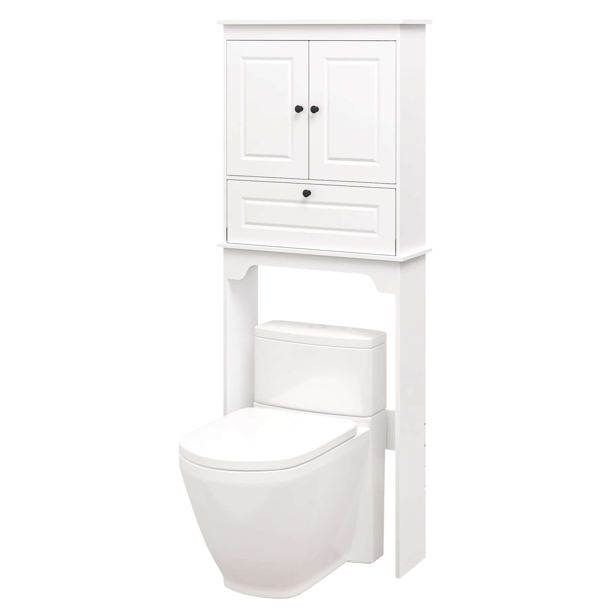 Salfanre Over Toilet Storage Cabinet, Over The Toilet Storage Shelf, Over The Toilet Shelf Organizer, with Doors and Adjustable Shelf, White