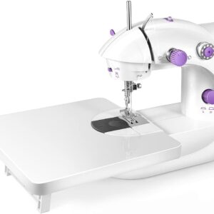 Portable Sewing Machine with Extension Table and Light, Mini Handheld Sewing Machine with Upgraded, Two Threads Double Speed Double Switches, Easy to Use for Kids,Beginners and DIY