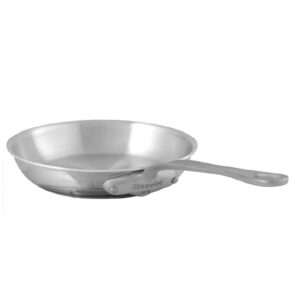 mauviel m'cook sb 5-ply stainless steel frying pan with brushed cast stainless steel handle,10.2-in, made in france