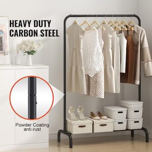 VEVOR Clothes Rack, Heavy Duty Clothing Garment Rack with Hanging Rod and Bottom Storage Area, Clothing Rack for Bedroom Guest Room