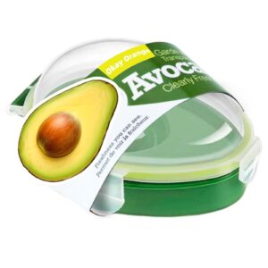 okay orange avocado saver holder avocado keeper storage container food storage container fruit storage containers - keep your avocados fresh for days (green)