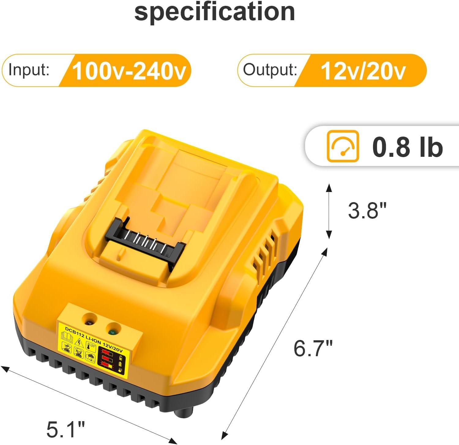 20v Max Battery 2Pack Replacement for Dewalt 20V 6.0Ah Battery with DCB112 Battery Charger Station for DCB201 DCB204 DCB206 DCB120