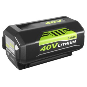 forrat 6000mah 40 volt lithium-ion battery replacement for ryobi 40v battery compatible with ryobi 40v battery 6ah op40601 op4026a op4040 op4030 op4050 op4050a op4015 cordless tools battery (green)