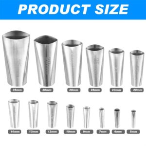 One Set of One-Piece Stainless Steel Nozzles 14pcs Universal Integrated Nozzle Tool Kit Reusable Stainless Steel Caulking Nozzle Set Various Sizes Cartridge Tips for Windows Tiles Washbasins