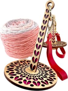 baoyemes portable wrist yarn holder, wrist yarn holder, portable yarn holder, crochet wrist holder, sand yarn ball holder, gift for knitting crochet crafts lovers (red love heart)