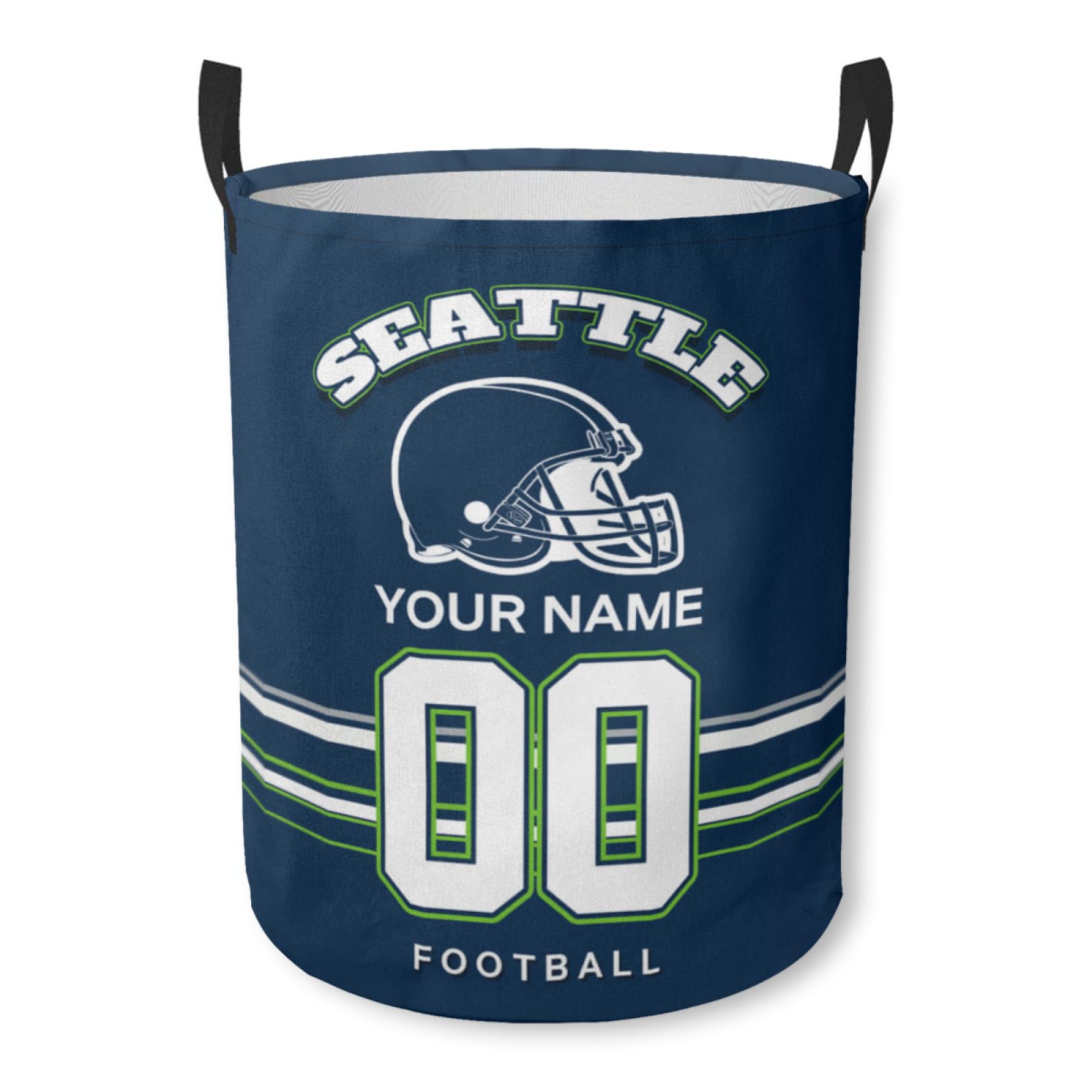 Laundry Hamper Merchandise for Football Accessories, Personalized Game Day Laundry Basket Keepsake with Name Number, Storage Basket for Bathroom Living Room, Gifts for Men Woman Fans Famliy