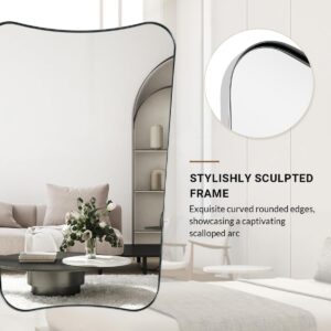 ANDY STAR Chrome Mirror for Bathroom, 22x30 Inch Chrome Metal Framed Mirror, Polished Silver Bathroom Vanity Mirror, Asymmetrical Wall Mirror Thin Frame Deep 1’’, Ideal for Limited Space