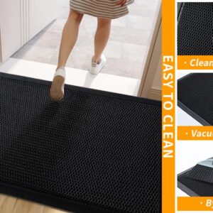 KaBesten Doormat, Anti-Slip Waterproof Door Mat for High Traffic Areas, Black,Red, Snowproof Welcome Mat for Front Door, Outdoor Indoor Entrance (RED, 35.4.23.6)