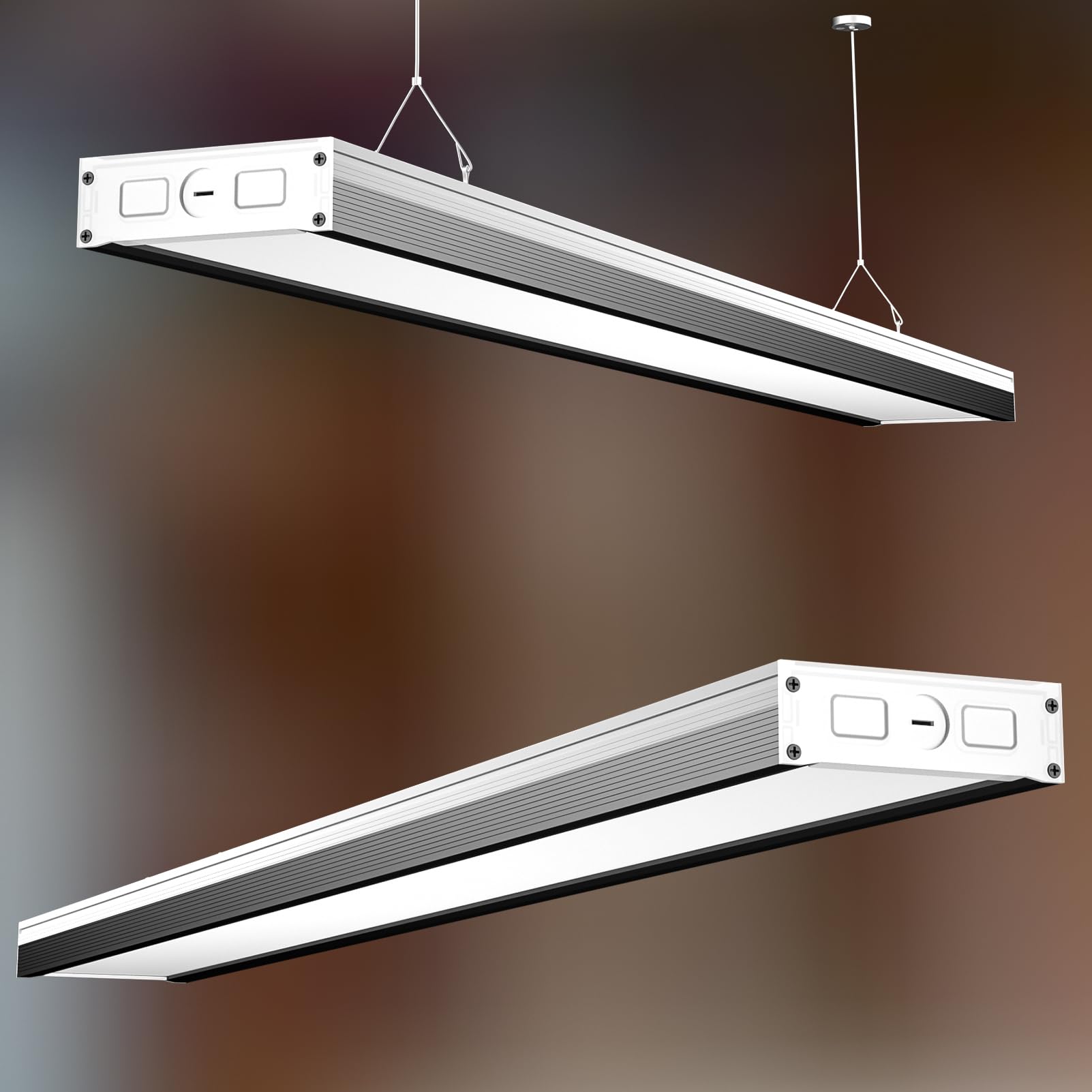 Lightdot 4FT-5IN LED Wraparound Shop Lights,100-277v Linkable,50W 4FT LED Light Fixtures for Garage Workshop Supermarket,7000LM [Eqv. 400W] 5000K Black&White,Flush and Hanging Mouting Available-1Pack