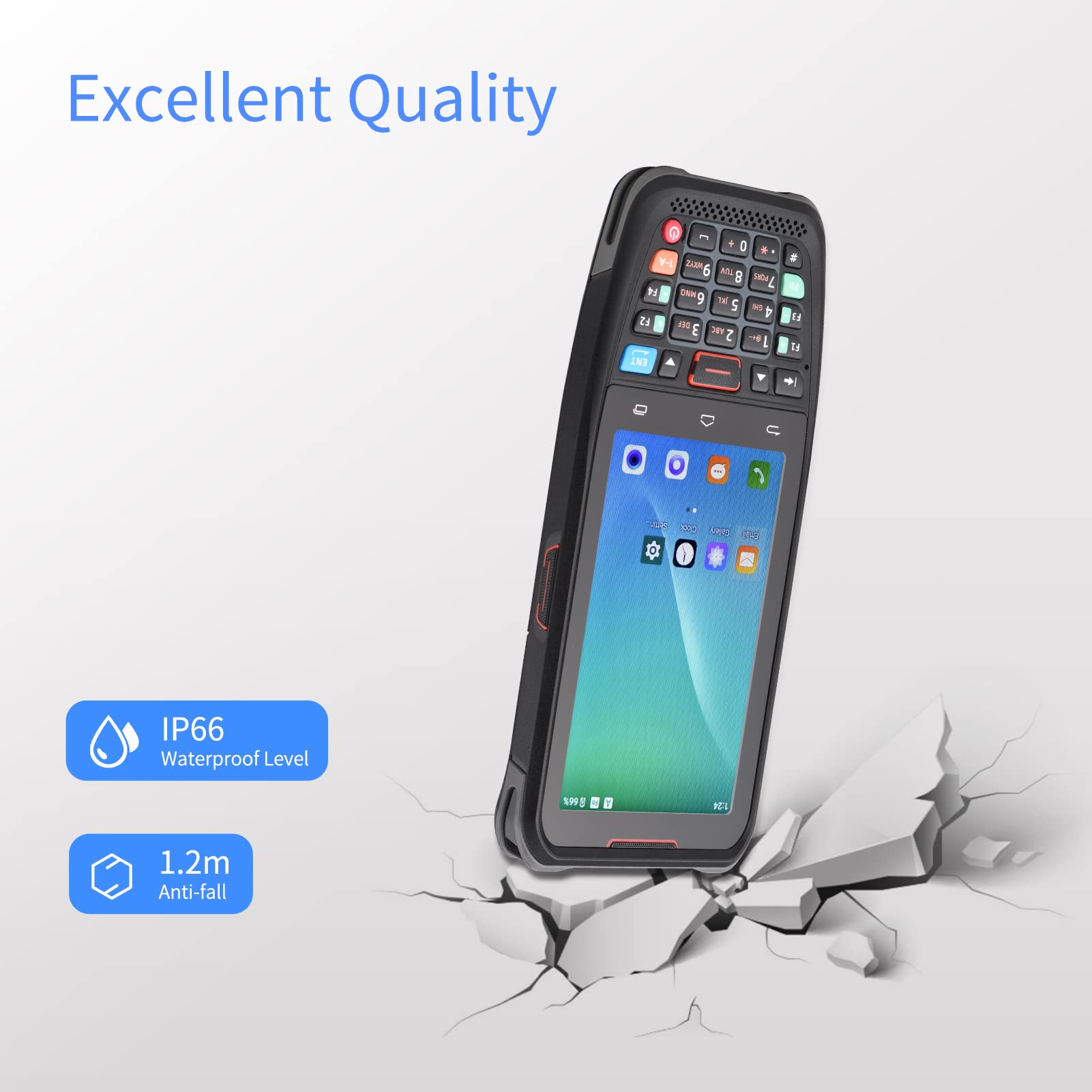 Pda Terminal,HXBER Handheld POS Android 10.0 PDA Terminal 1D/2D/QR Barcode Scanner Support 2/3/4G WiFi BT Communication with 4.0 Inch Touchscreen for Supermarket Restaurant Warehouse Retail Inventory