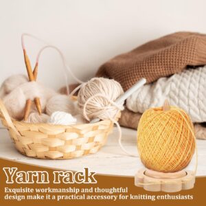 Wooden Yarn Holder for Crocheting, Yarn Ball Holder Bearing Twirling Mechanism Knitting Ball Stand, Rotating Pendulum Yarn Ball Dispenser Stand, Smooth Yarn Holder for Crocheting and Knitting